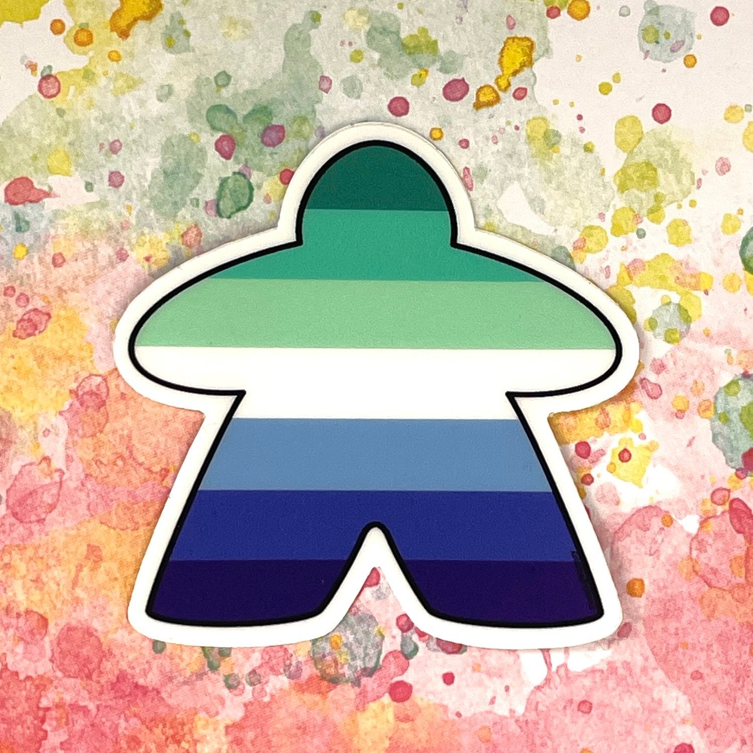 Pushing Whimsy Gay Man Meeple Sticker | nook